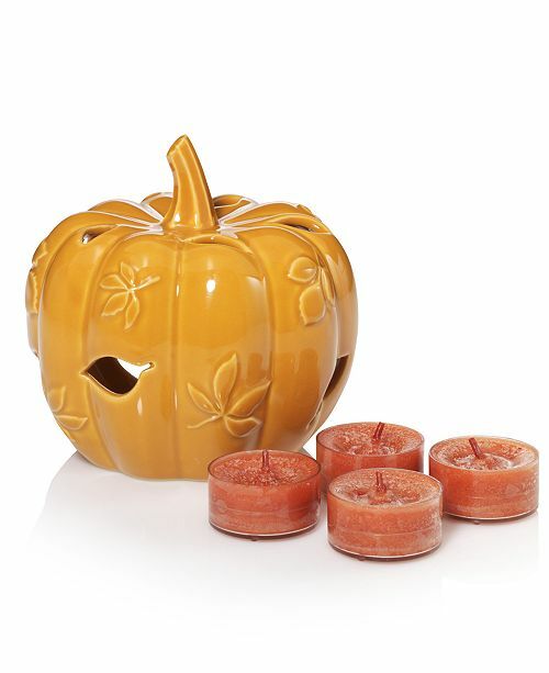 YANKEE CANDLE Tea Light Holder Fall LUMINARY Spiced PUMPKIN Fragrance ...