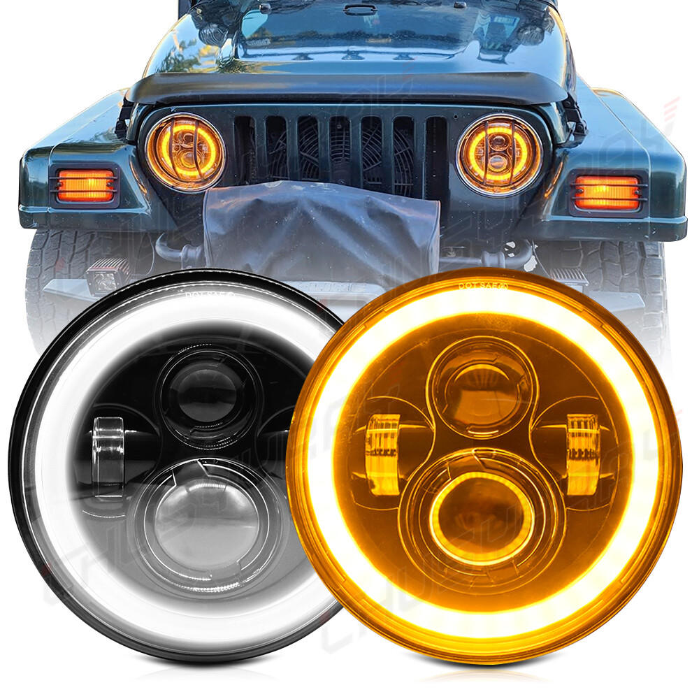 Pair 7" LED Headlight For TOYOTA LAND CRUISER FJ40 FJ45 FJ50 FJ55 FJ60 ...