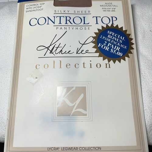 Kathie Lee Control Top Silky Sheer Nude Pantyhose Medium Tall Lycra New | eBay