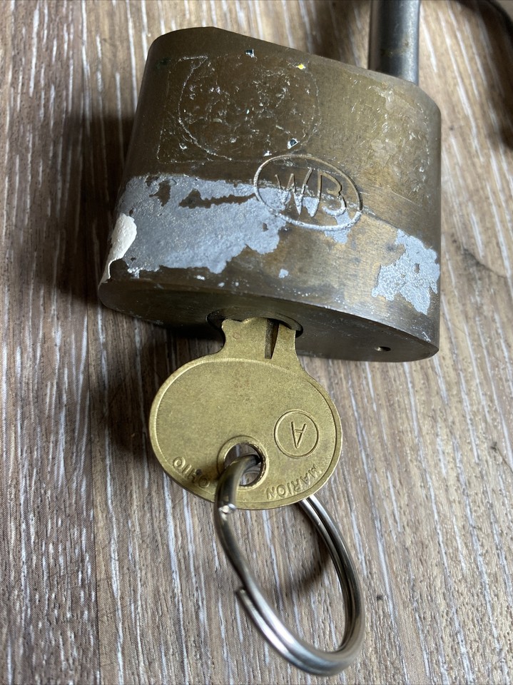 Vintage Wilson Bohannan WB Padlock Brass Lock Heavy Duty w/ KEY T32 | eBay
