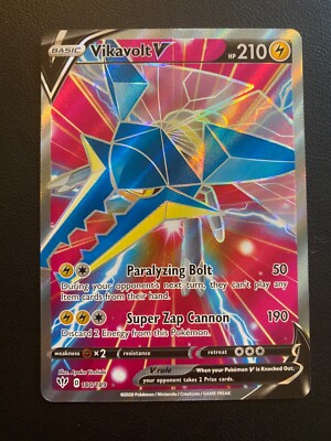 POKEMON TCG VIKAVOLT V 180/189 SWSH DARKNESS ABLAZE FULL ART ULTRA RARE ...