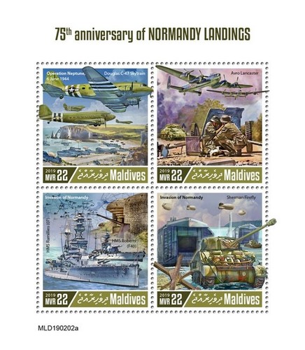 WWII 1944 D-DAY Normandy Landings AIRCRAFT SHIPS TANK Stamp Sheet 2019 ...