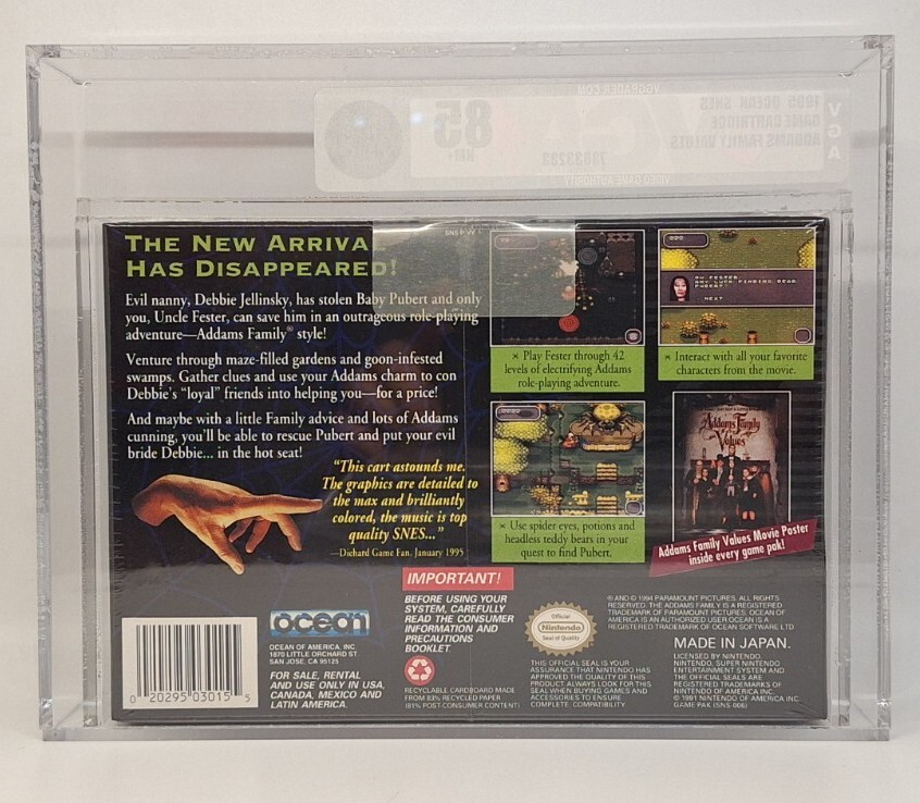 Addams Family Values (Super Nintendo SNES) New, Factory Sealed VGA ...