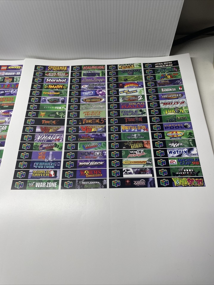 Nintendo N64 Cart Label Sticker Set Cheapest On eBay Full CLR High ...
