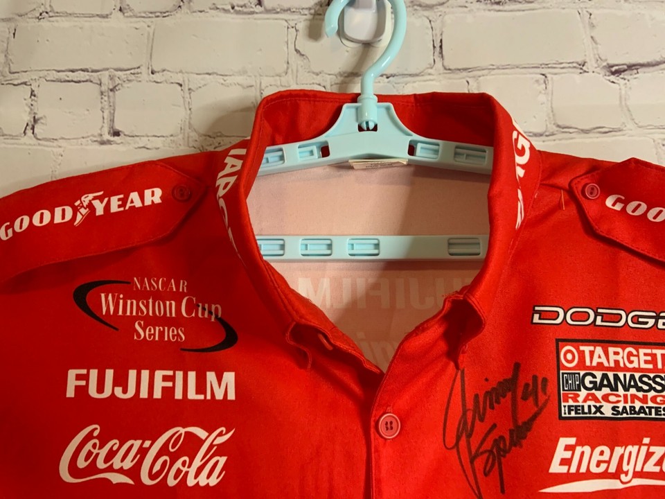 Target Ganassi Racing Jimmy Spencer Autographed Pit Crew Shirt Size XL ...