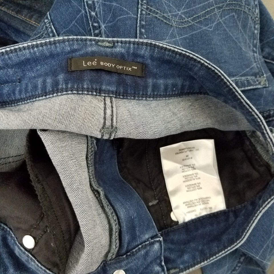 Lee Body Optix Jeans Womens 24 Dark Wash Geometric Stretch Skinny ...
