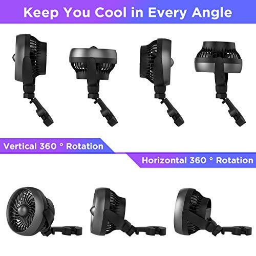 LEMOISTAR Car Fan Battery Operated USB Car Fan 4 Speed Strong ...