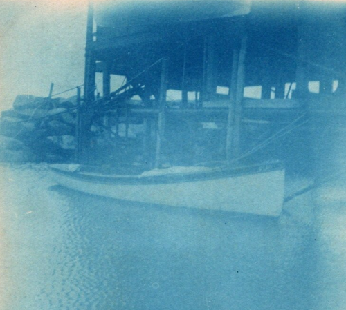 1910 RPPC Small Boat at Dock Blue Tint Postcard | eBay