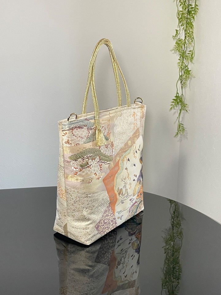 Obi remake bag The Tale of Genji B5 size Japanese style bag Obi bag ...