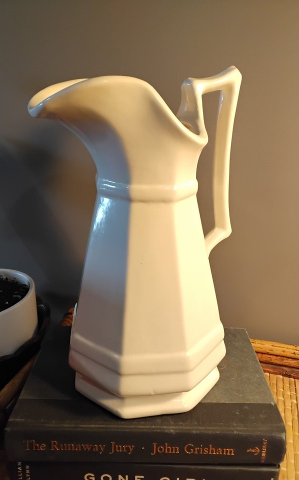 Vintage White Ironstone England Pitcher 11" | eBay