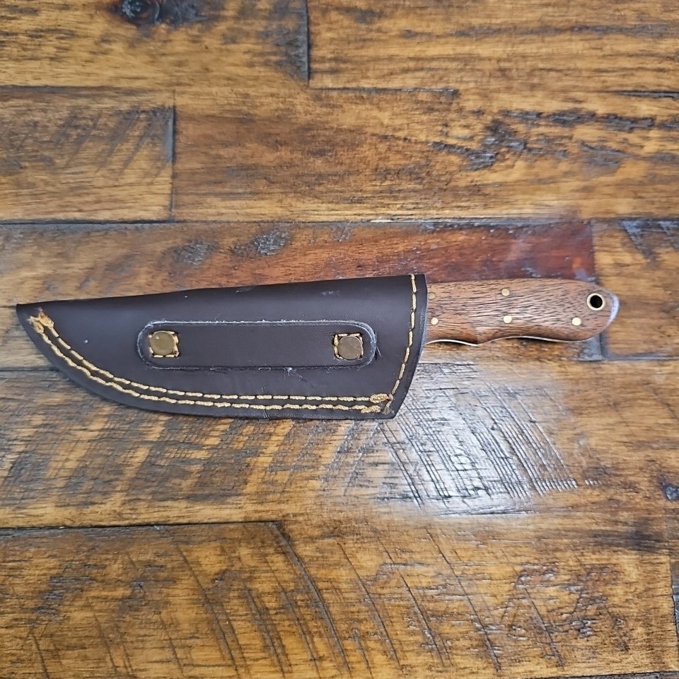 Buck N Bear Mini Hunter Fixed Blade Knife + Leather Sheath | eBay