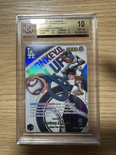 One Piece Beckett Graded BGS 10 Monkey D.Luffy Leader Promo 2025 LA Dodgers | eBay