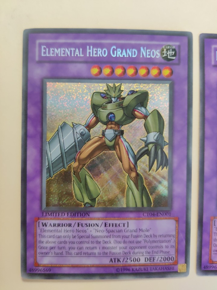 2x Yugioh! Elemental Hero Grand Neos CT04-EN001 Secret Rare LP | eBay