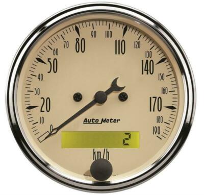 Auto Meter Antique Beige Speedometer 3-1/8" In-Dash Programmable 0-190 ...
