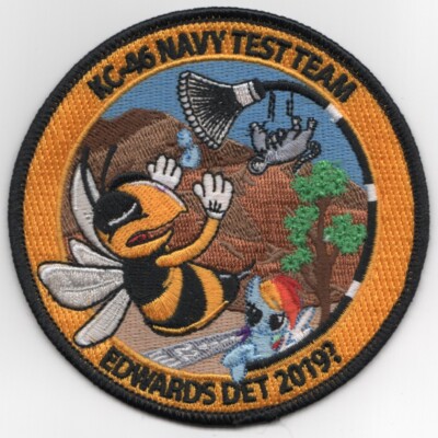 4" NAVY TEST TEAM KC-46 EDWARDS 2019 DET PEGASUS ROUND ORANGE ...