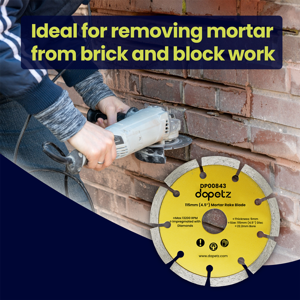 115mm Mortar Raking Disc Diamond Pointing Raker 41/2" Angle Grinder ...