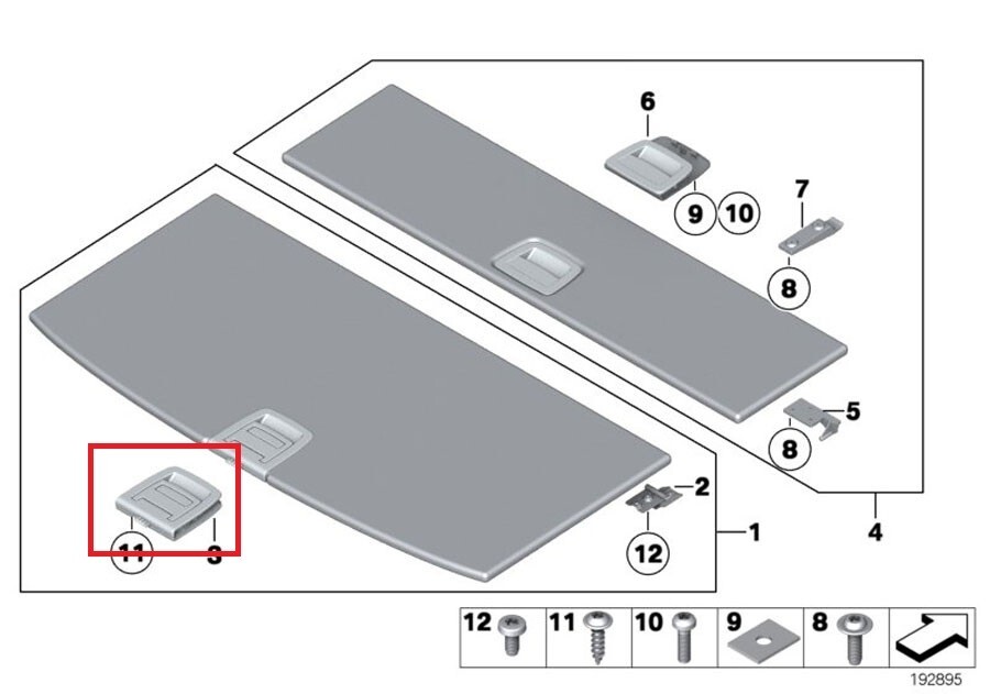 BMW GENUINE Boot Trunk Floor Carpet Cargo Handle F07 F11 F15 F16 ...