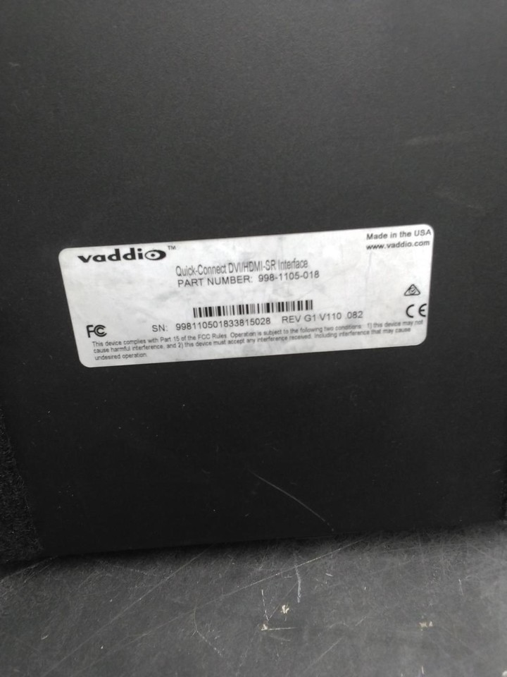 VADDIO 998-1105-018 Quick Connect DVI/HDMI - SR Interface (78-262-10 ...