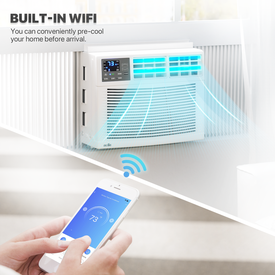 12000 BTU[WIFI APP Control]Window Air Conditioner Smart 6 Mode AC Unit ...