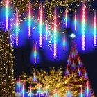 192 LED Star Shower Lights Fairy String Light Falling Rain Tree Garden ...