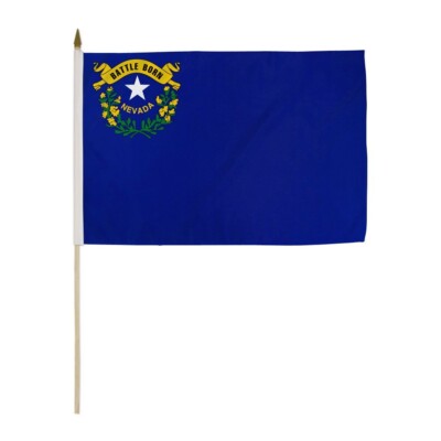 12x18 Inches 12 x 18 Nevada State Stick Flag wood Staff | eBay