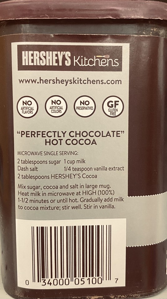 5x Hershey's Cocoa 100% CACAO Natural Unsweetened Powder 16 oz tub - 5 ...