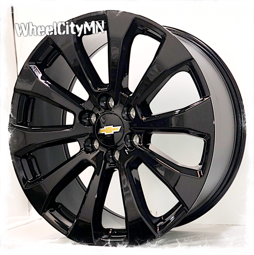 22 inch gloss black 2020 Chevy Silverado High Country OE replica rims ...
