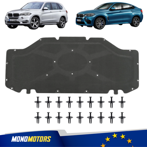 BONNET SOUND INSULATION PAD For BMW X5 F15 X6 F16 W/Rivets Engine Heat ...