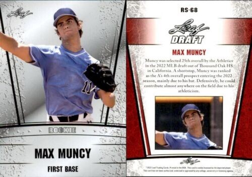 MAX MUNCY 2022 LEAF DRAFT "SILVER EDITION" ROOKIE CARD #RS-68 ! | eBay