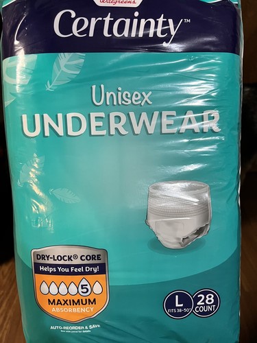 Walgreens Certainty Unisex Underwear Maximum Absorbency Large ...