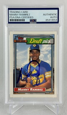 MANNY RAMIREZ SIGNED AUTOGRAPHED 1992 TOPPS #156 RC ROOKIE CARD PSA/DNA ...