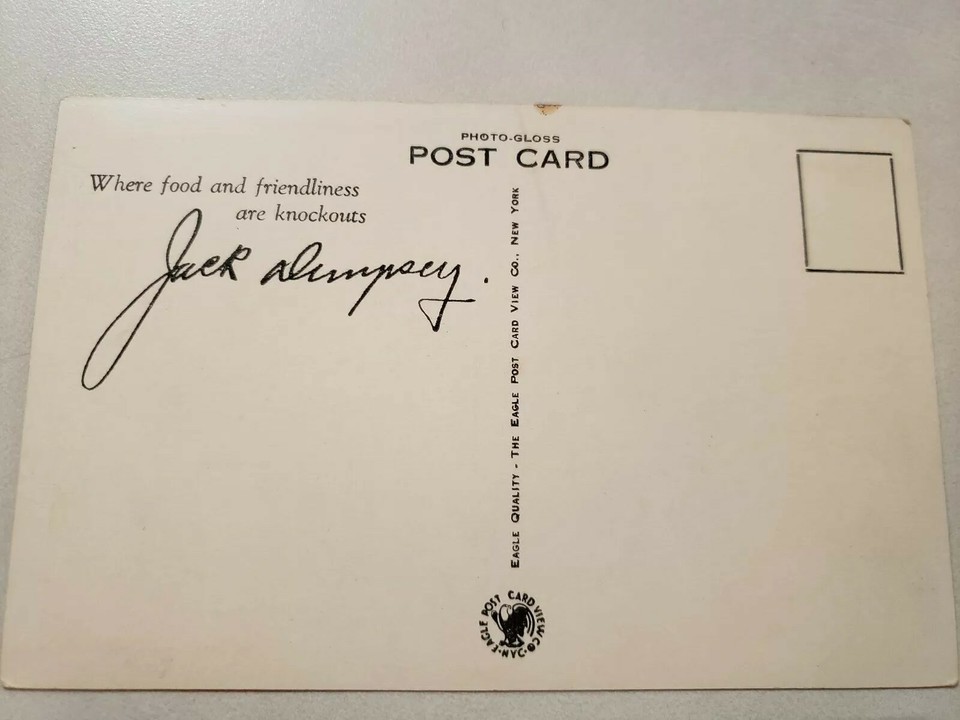 Jack Dempsey Restaurant,Postcard Signed,Madison Sq. Gardens,NY. Dempsey ...