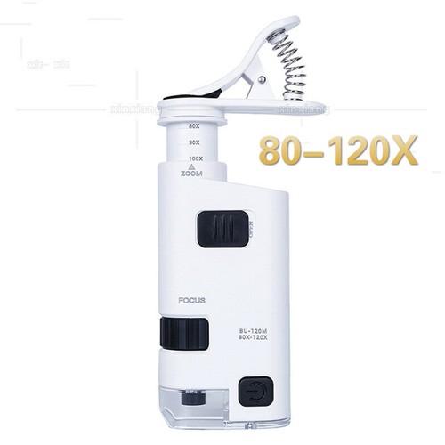 80X-120X Mobile Phone Mini Zoom Microscope Magnifying Glass for Textile ...