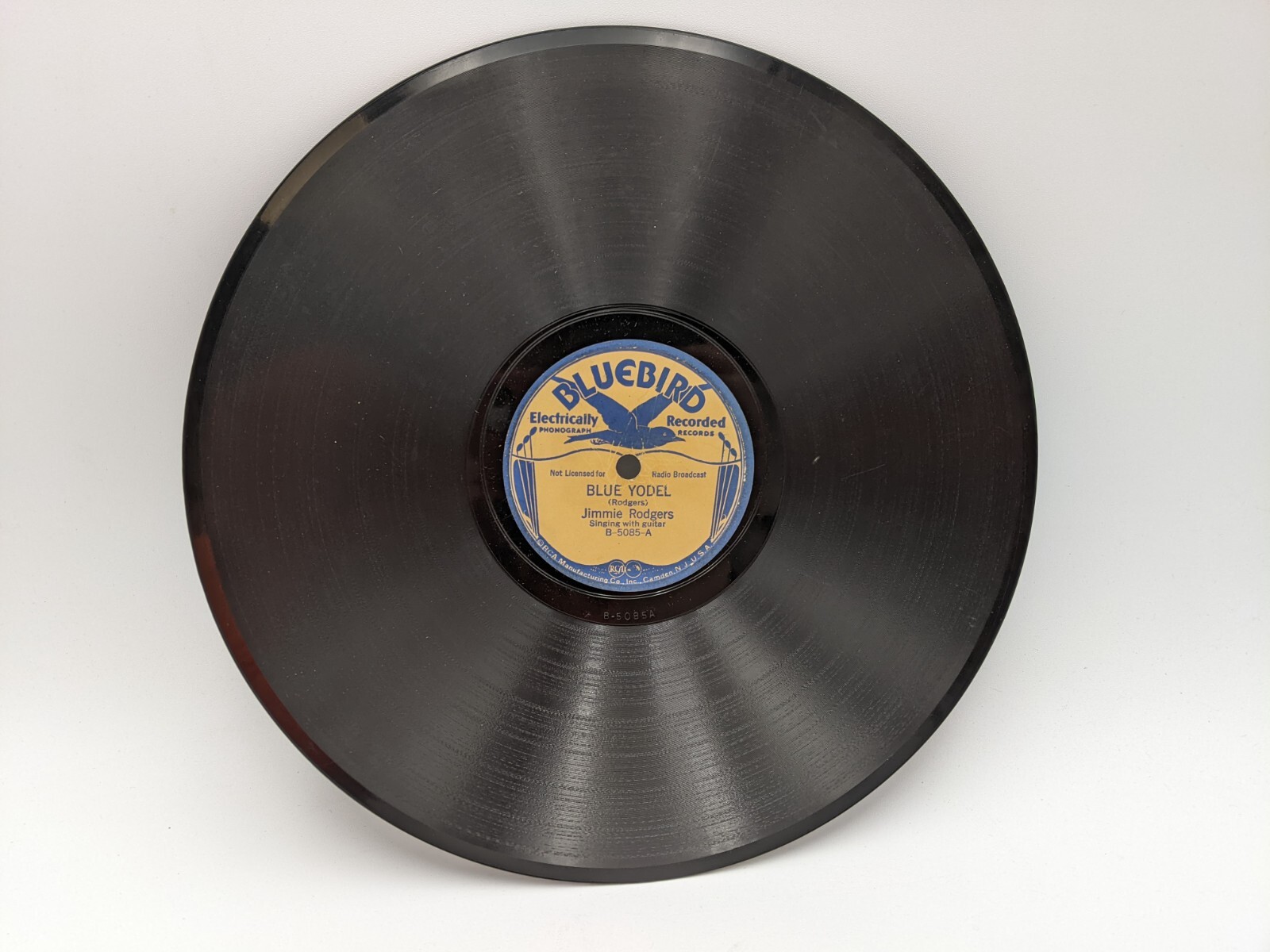 Bluebird Records Phonograph Record Jimmie Rodgers Blue Yodel B-5085-A ...
