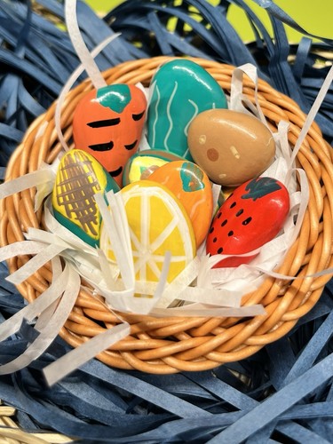 Hand Painted Miniature Vegetable & Fruit Stones Pebbles Rocks Fake Food ...