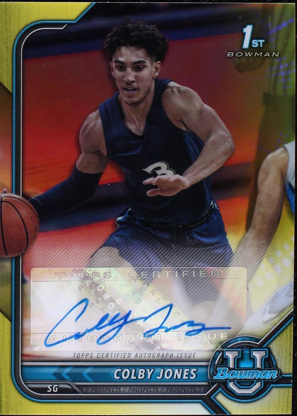 2021-22 Bowman University - Chrome Prospect Autographs Colby Jones # ...