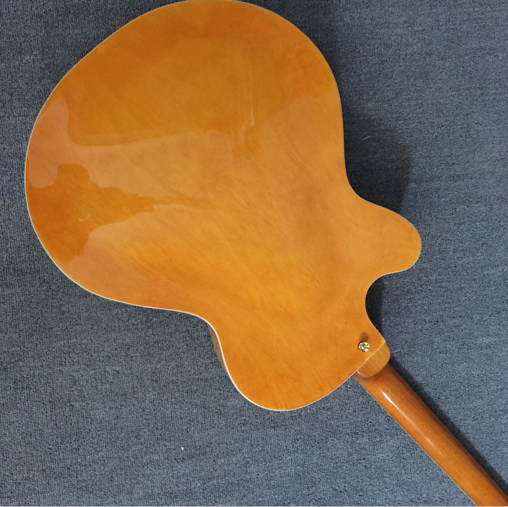 Custom L5 Electric Guitar Yellow Flamed Ample Top Archtop Gold Hardware ...