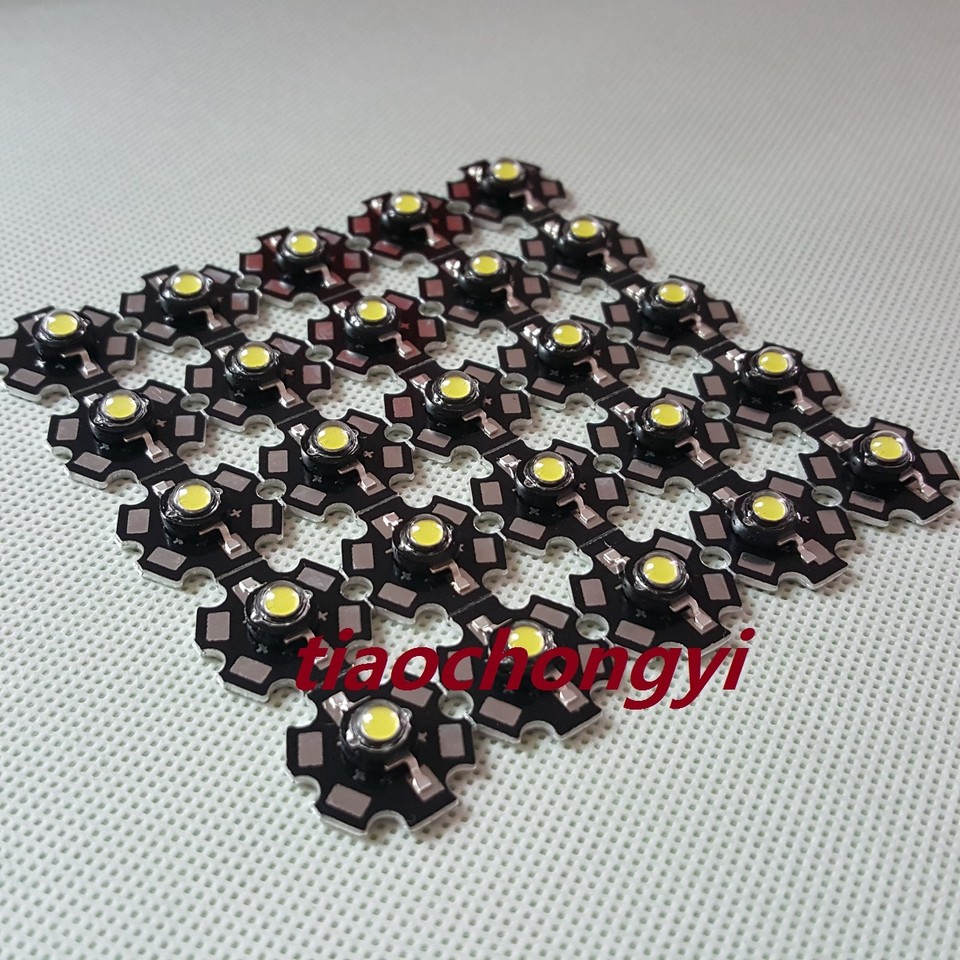 3W High Power LED Light Warm white 3000-3500K Black LED 20mm star PCB ...