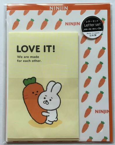 GAIA Animal Rabbit Food Carrot Letter 8 Enveloppe 4 SET Bunny Kids MADE ...