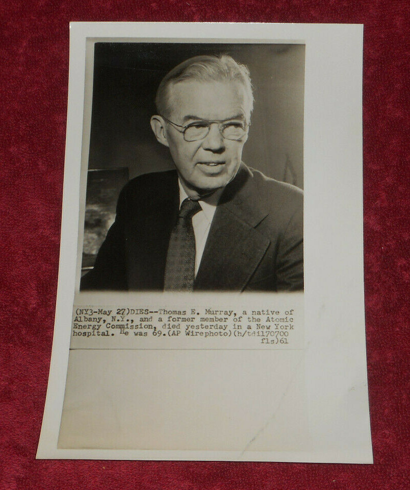 1961 Press Photo Former Atomic Energy Commissioner Thomas E Murray Dies ...