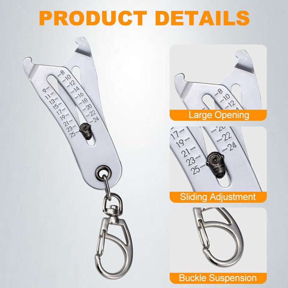 Nut and Bolt Thread Checker Inch and Metric Bolt Size Finder Keychain ...