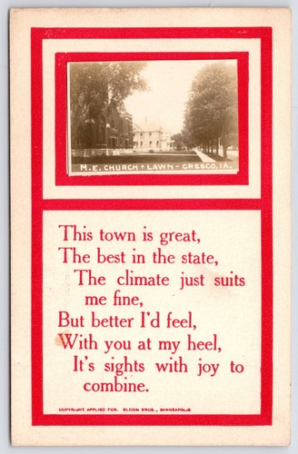 Cresco IA Great, Best in State Poem~Mini-RPPC~Methodist Episcopal ...