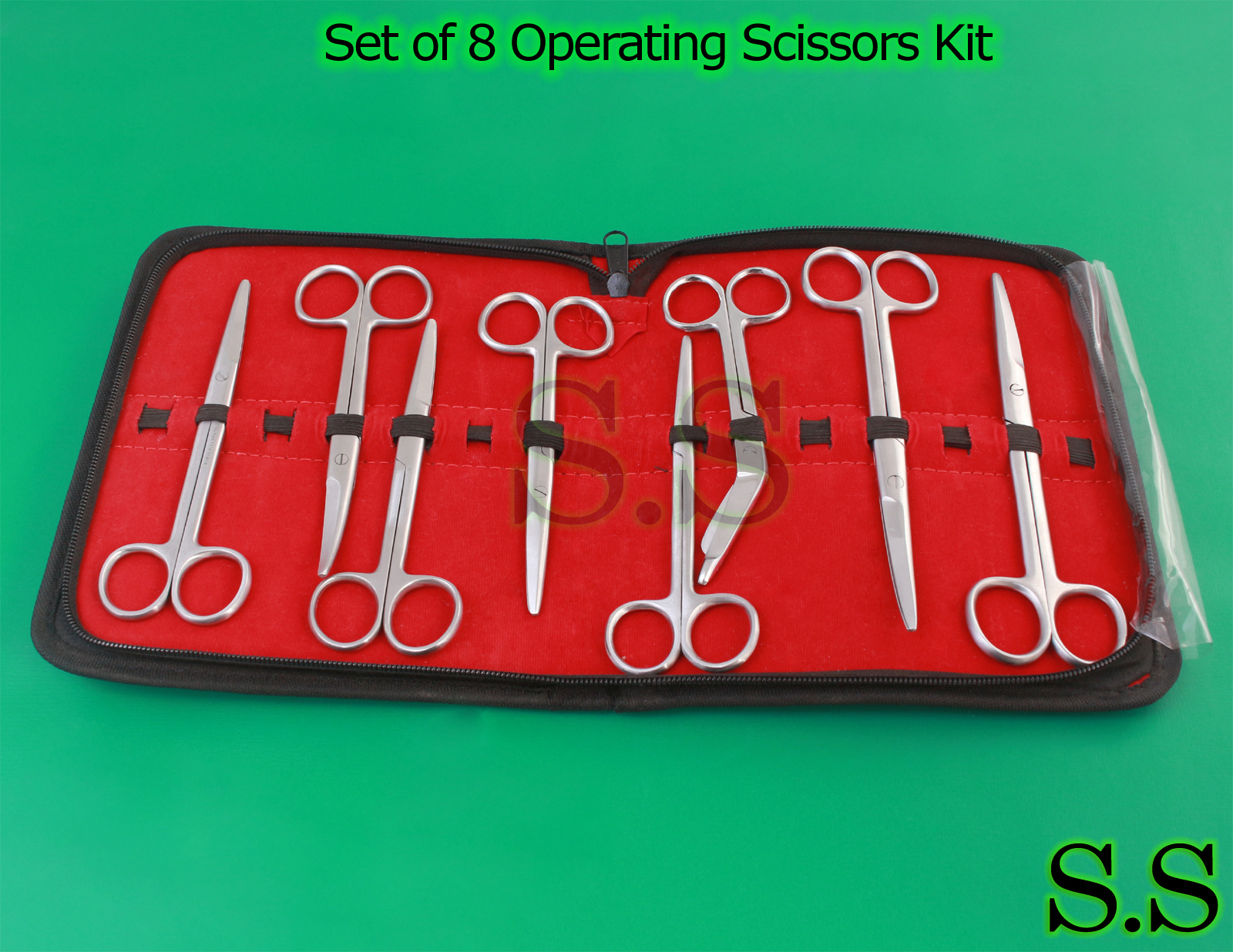 Set of 8 Operating Scissor Surgical Sugery Kit dental Medical ...