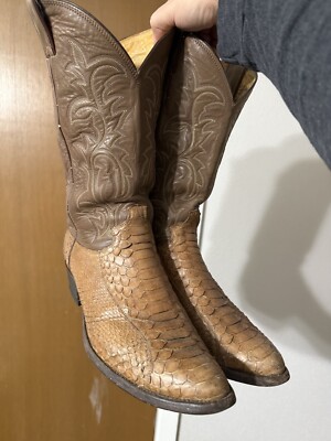 Justin Cowboy Boots Size 10.5 Python Snakeskin | eBay