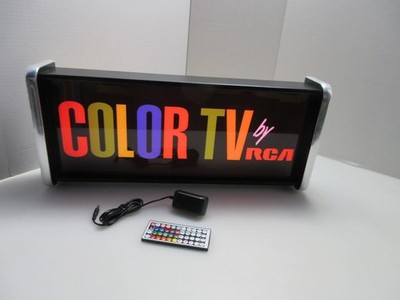 Color TV by RCA LED Display lighted sign lightbox Wall Hanging Light | eBay