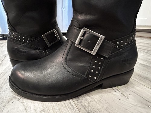 Harley Davidson Womens HAYLEY Casual Riding Motorcycle Black Leather ...