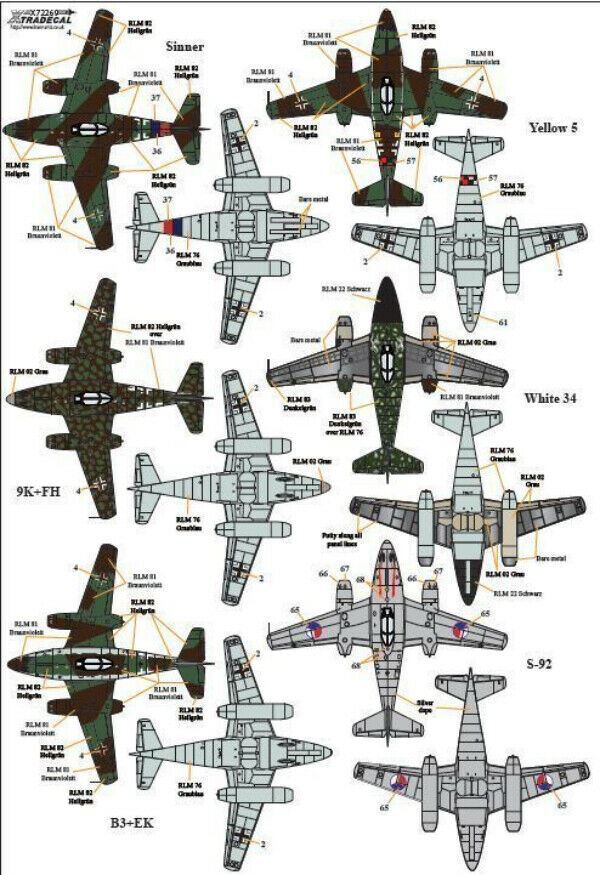 Xtradecal X72269 1/72 Messerschmitt Me-262 Model Decals | eBay UK