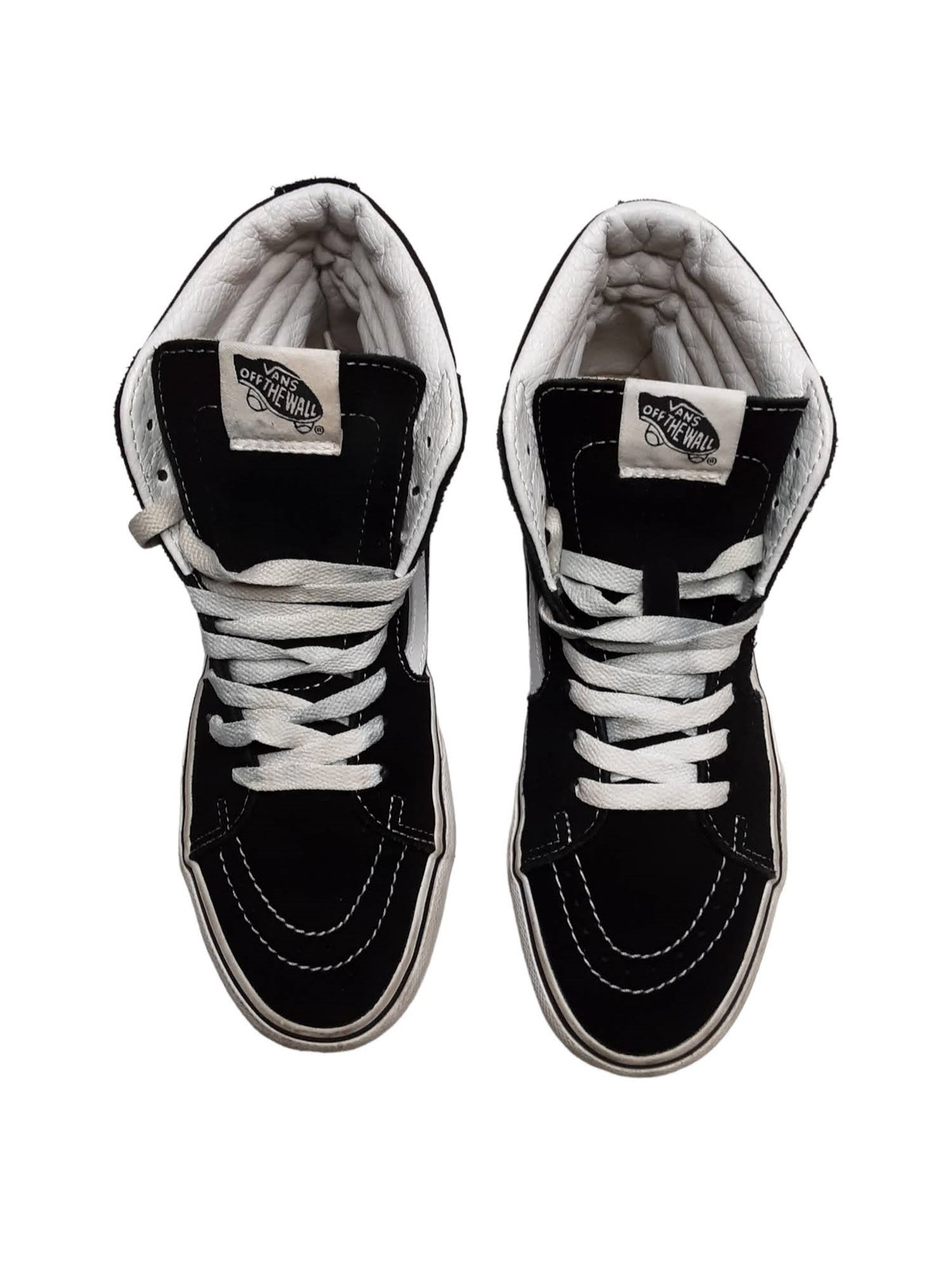 Vans SK8-HI Thick Soles Black/White Skateboard Shoes … - Gem