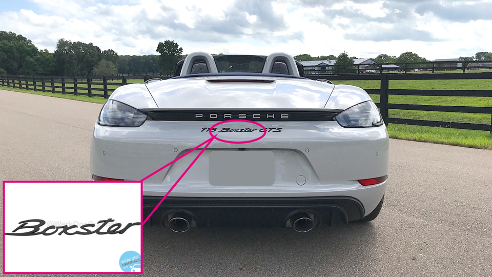 Porsche Official 'Boxster' Rear Badge Decal in Matte Black for Boxster ...