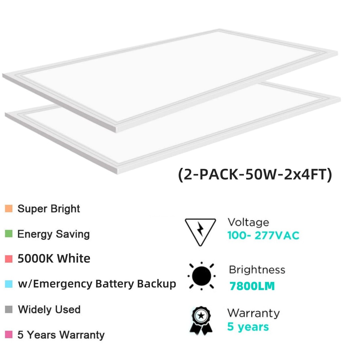 Battery Backup Fluorescent Fixture 2x4 Emergency Battery Backup,